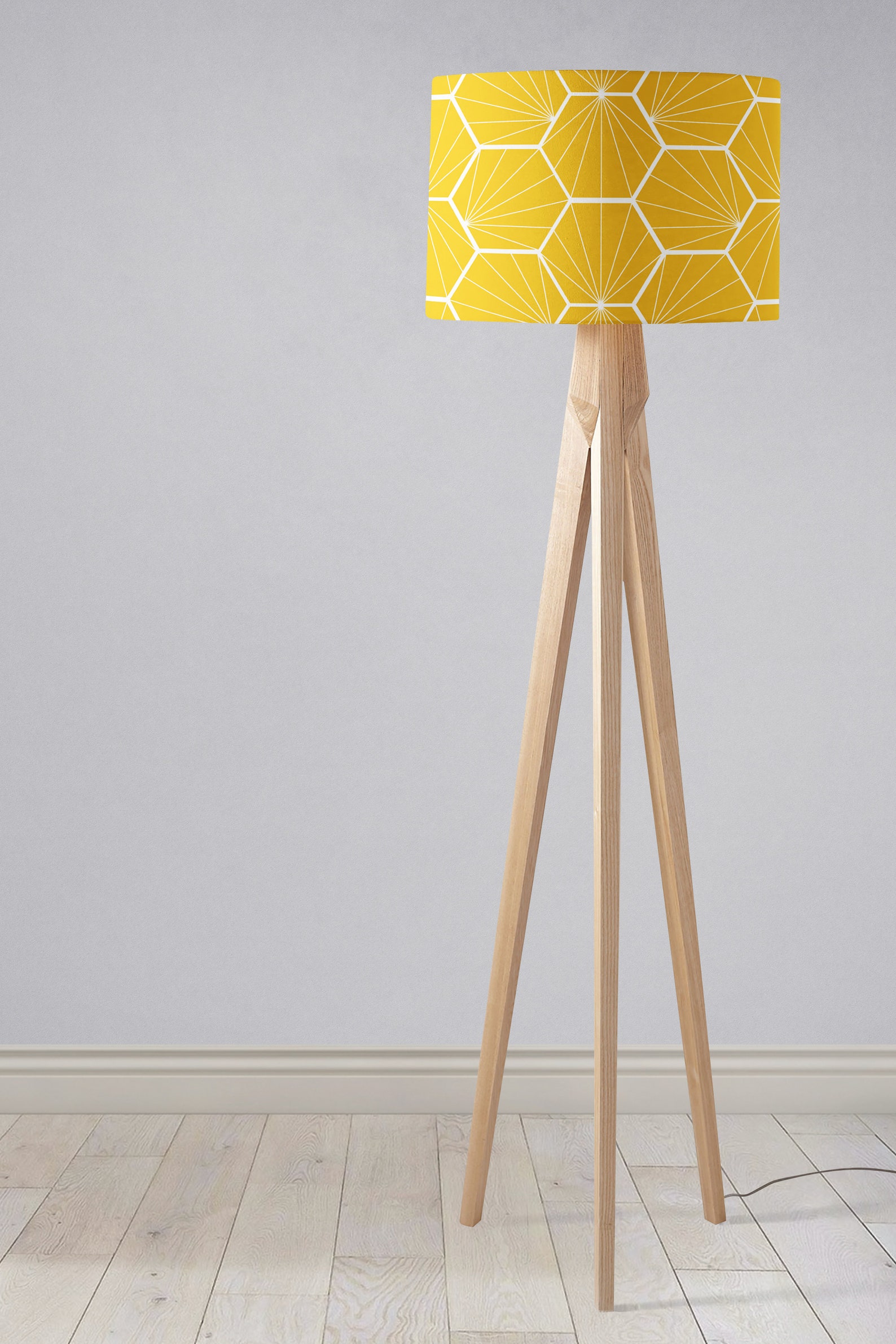 Yellow Lampshade Lemon Yellow Geometric Table Lamp Shade or - Etsy UK