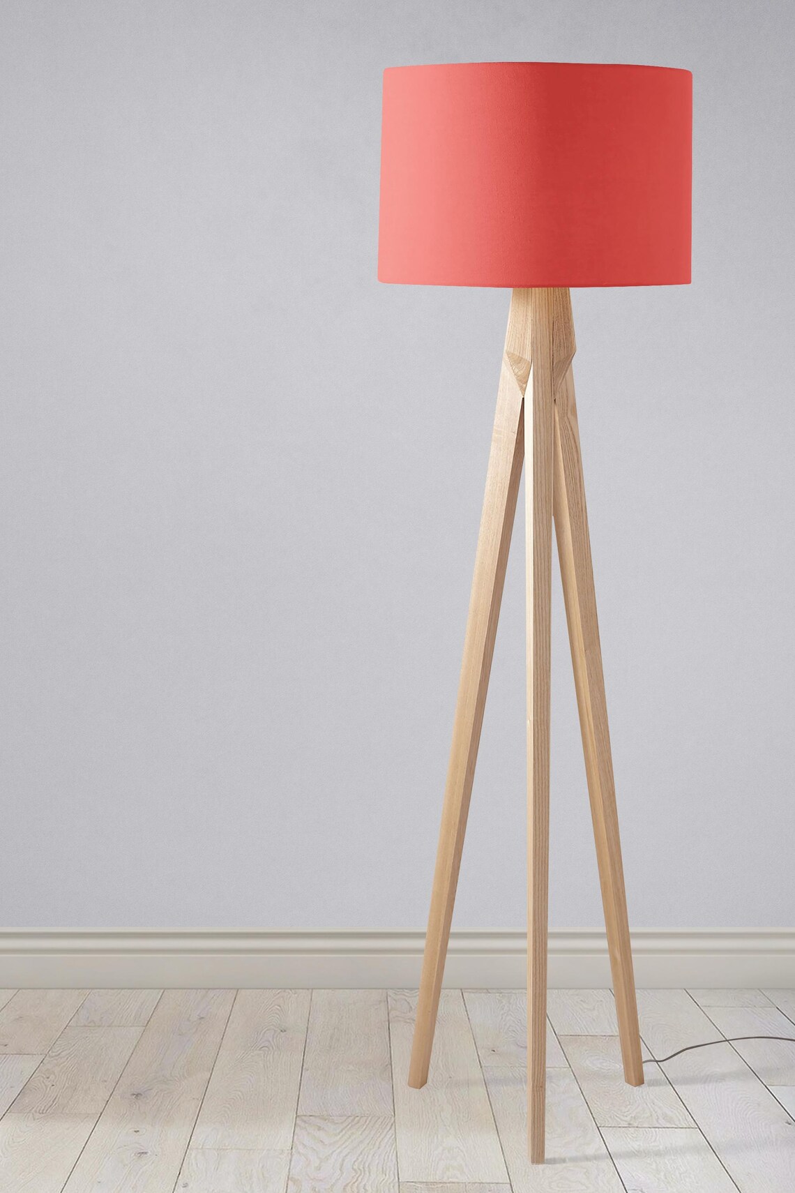 Plain Salmon Drum Lampshade - Pink Ceiling Light Shade- Pendant Lamp ...