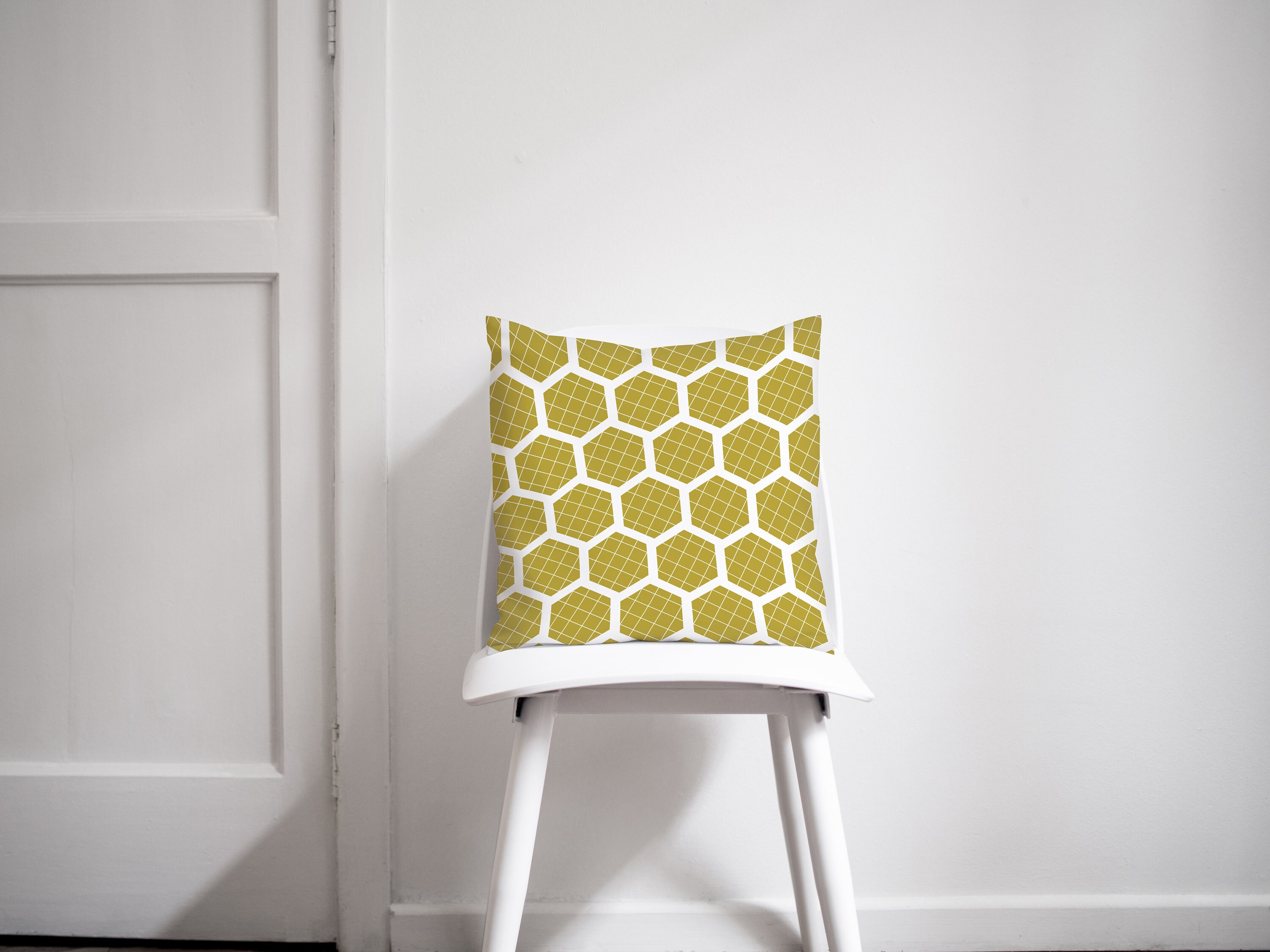 Yellow Cushion Geometric Cushion Hexagon Decor Mustard - Etsy UK