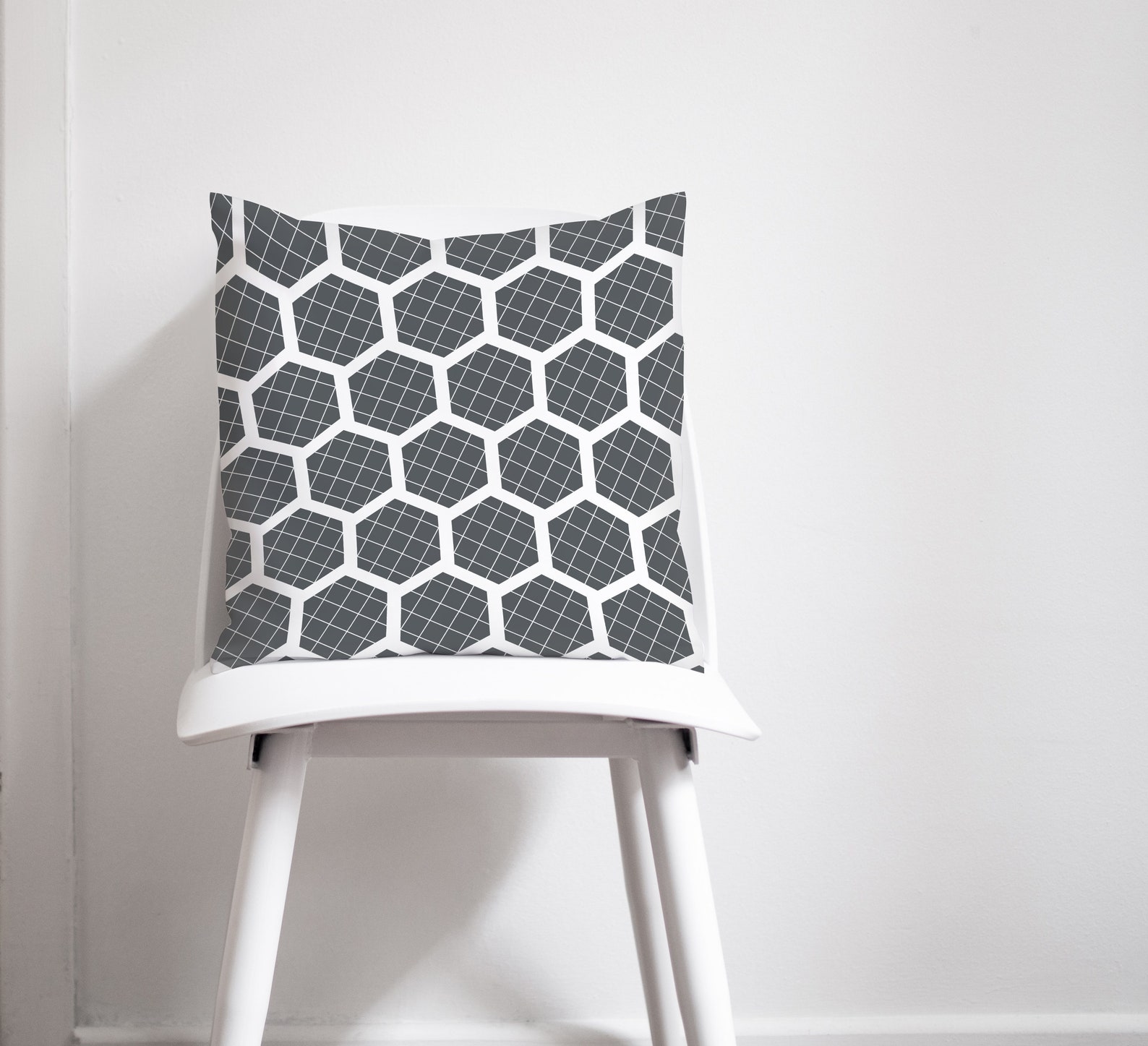 Grey Cushion Geometric Cushion Hexagon Decor Grey Throw - Etsy UK