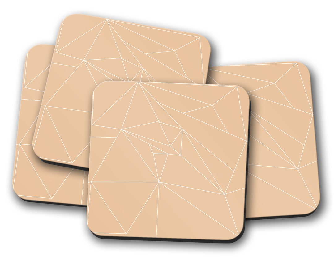 Beige Minimalist Design Coasters - Single Coaster or Set of 4 Coasters ...