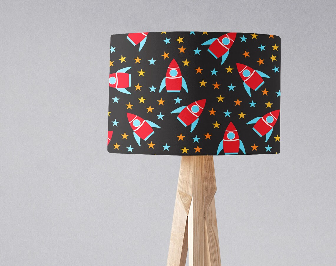 Rocket lampshade Rocket bedroom Boys lamp shade Boys light | Etsy