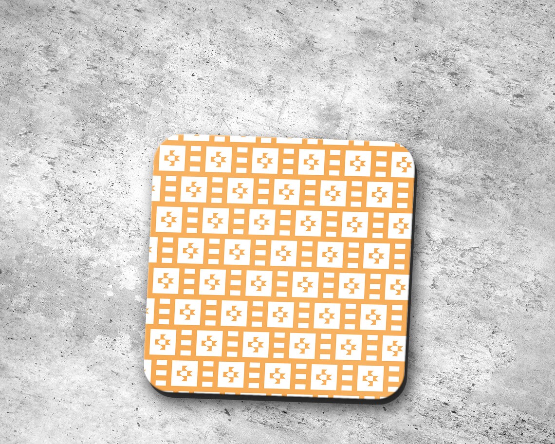 Light Orange and White Geometric Victorian Tiles Design - Etsy