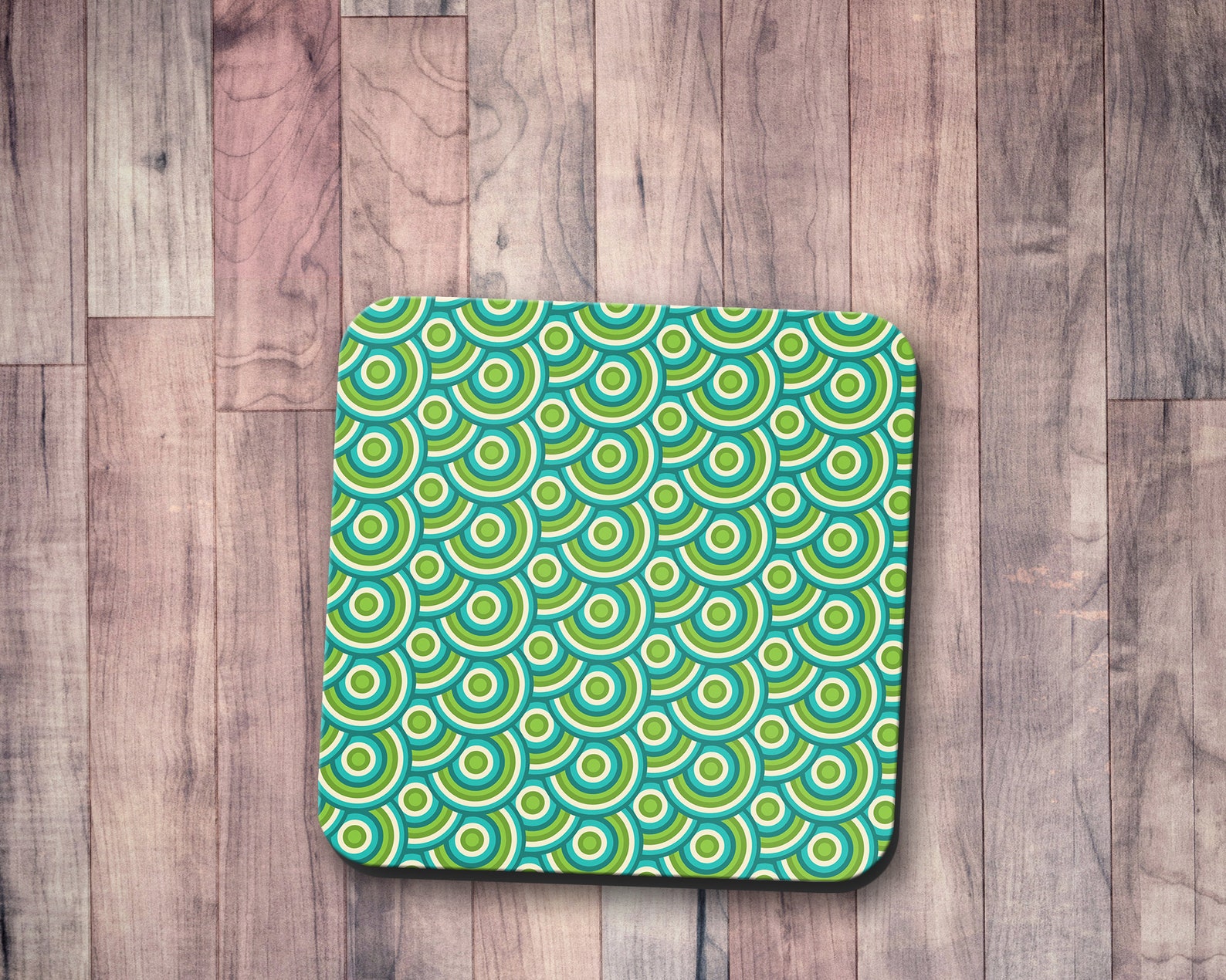 Green Coasters, Geometric Coasters, Retro Home Decor, Circles ...
