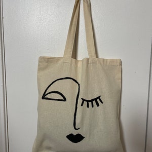 Tote Bag Hand Painted Abstract Art - Etsy