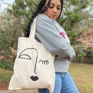 Tote Bag Hand Painted Abstract Art - Etsy