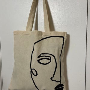 Tote Bag Hand Painted Abstract Art - Etsy