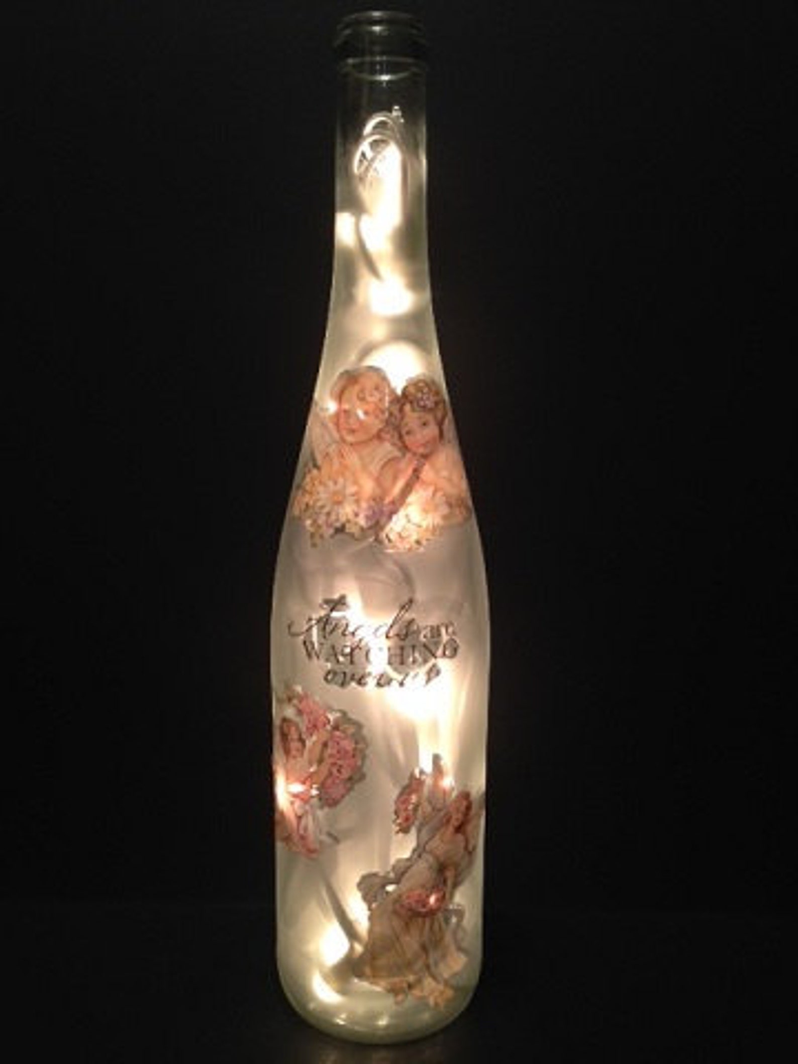 Angels Wine Bottle Lamp - Etsy