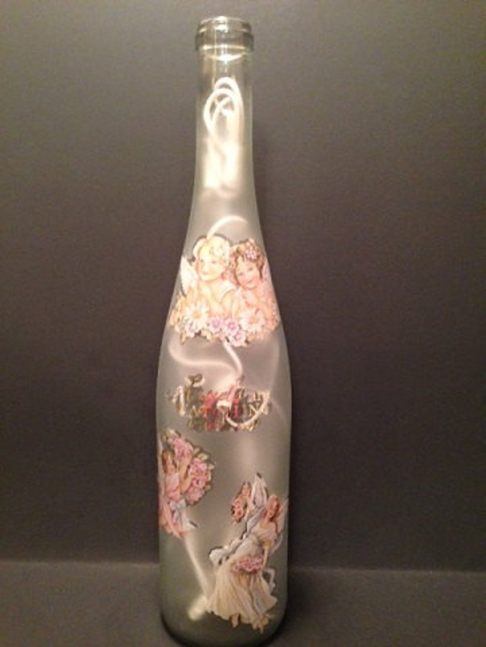 Angels Wine Bottle Lamp - Etsy