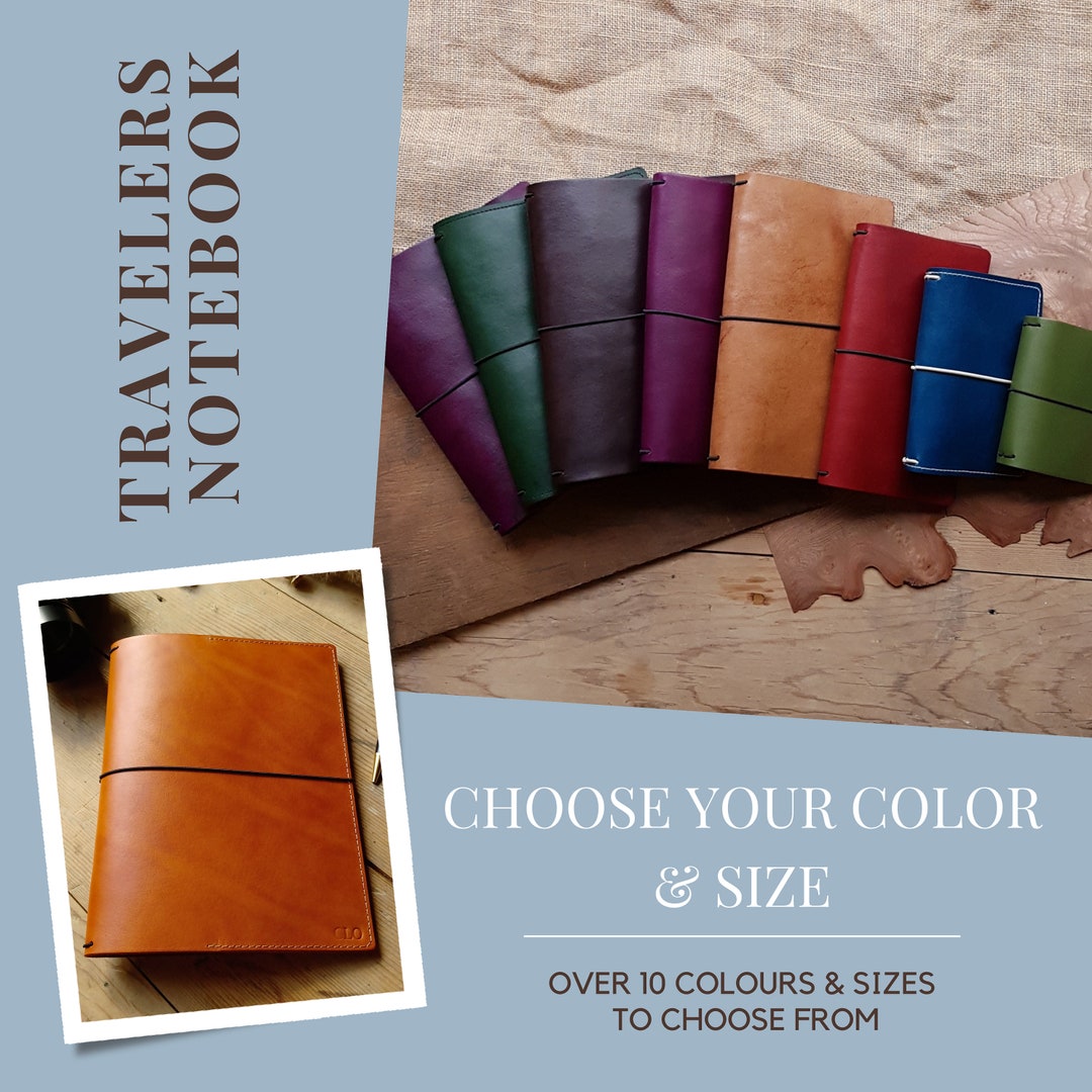 Leather Travelers Notebook Cover in a Variety of Sizes & Colours, Click ...