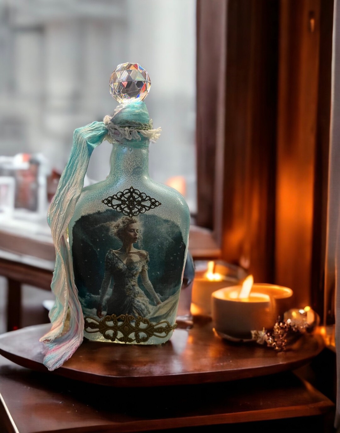 Mystical Lady of the Ocean**lady of the Waves Custom Display Bottle ...