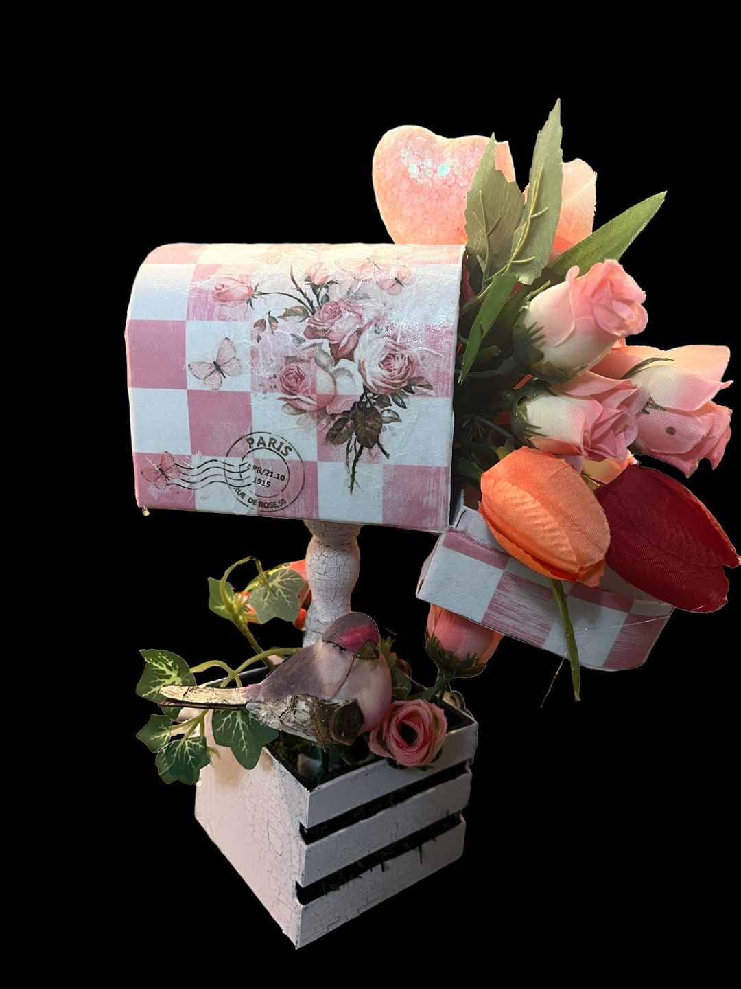 Unique Custom Valentines Mailbox Floral Display**valentines Day Gift ...