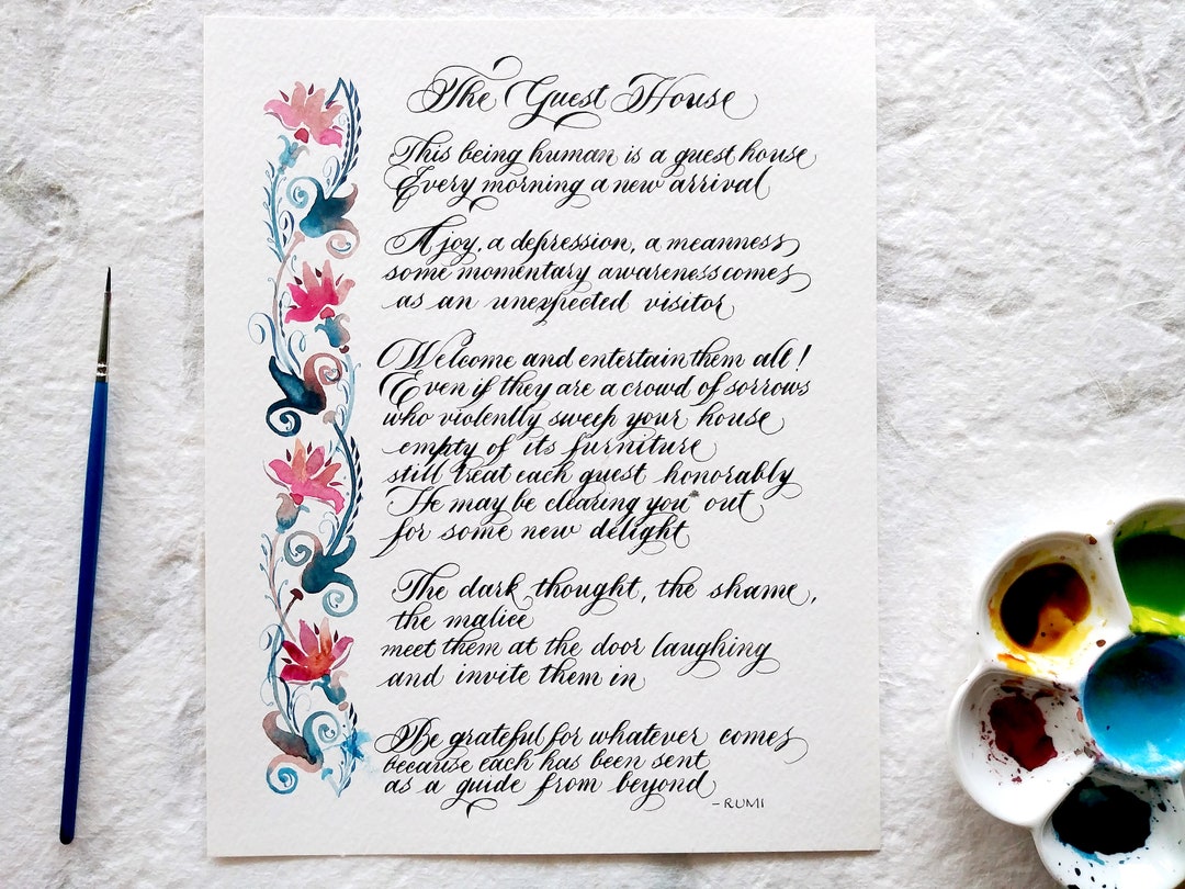 The Guest House by Rumi Mindfulness Gift Uplifting - Etsy