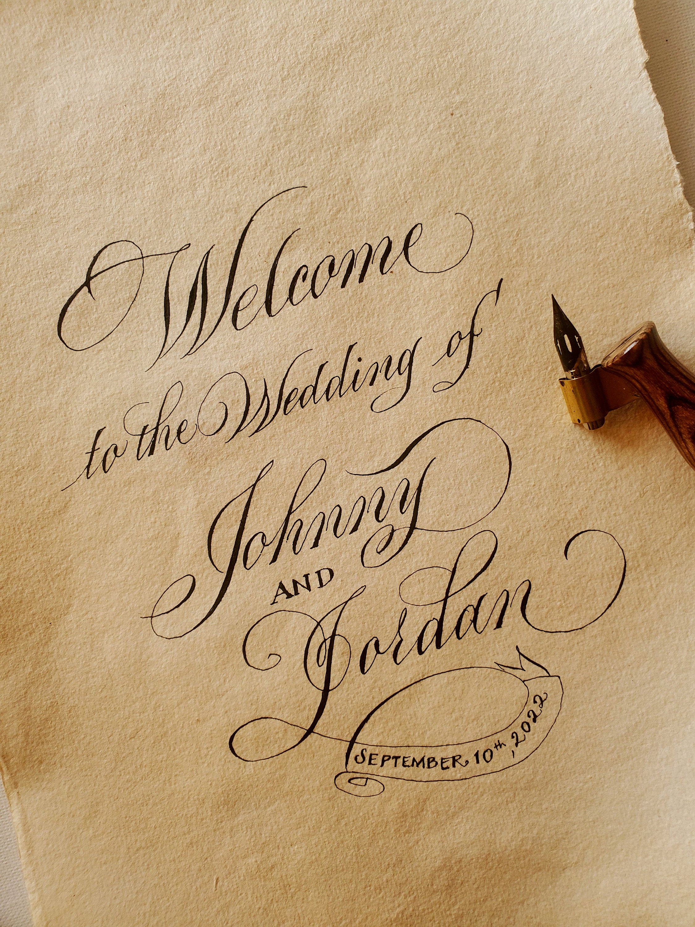 Calligraphy Service on Hand Aged Parchment Paper Calligraphy - Etsy