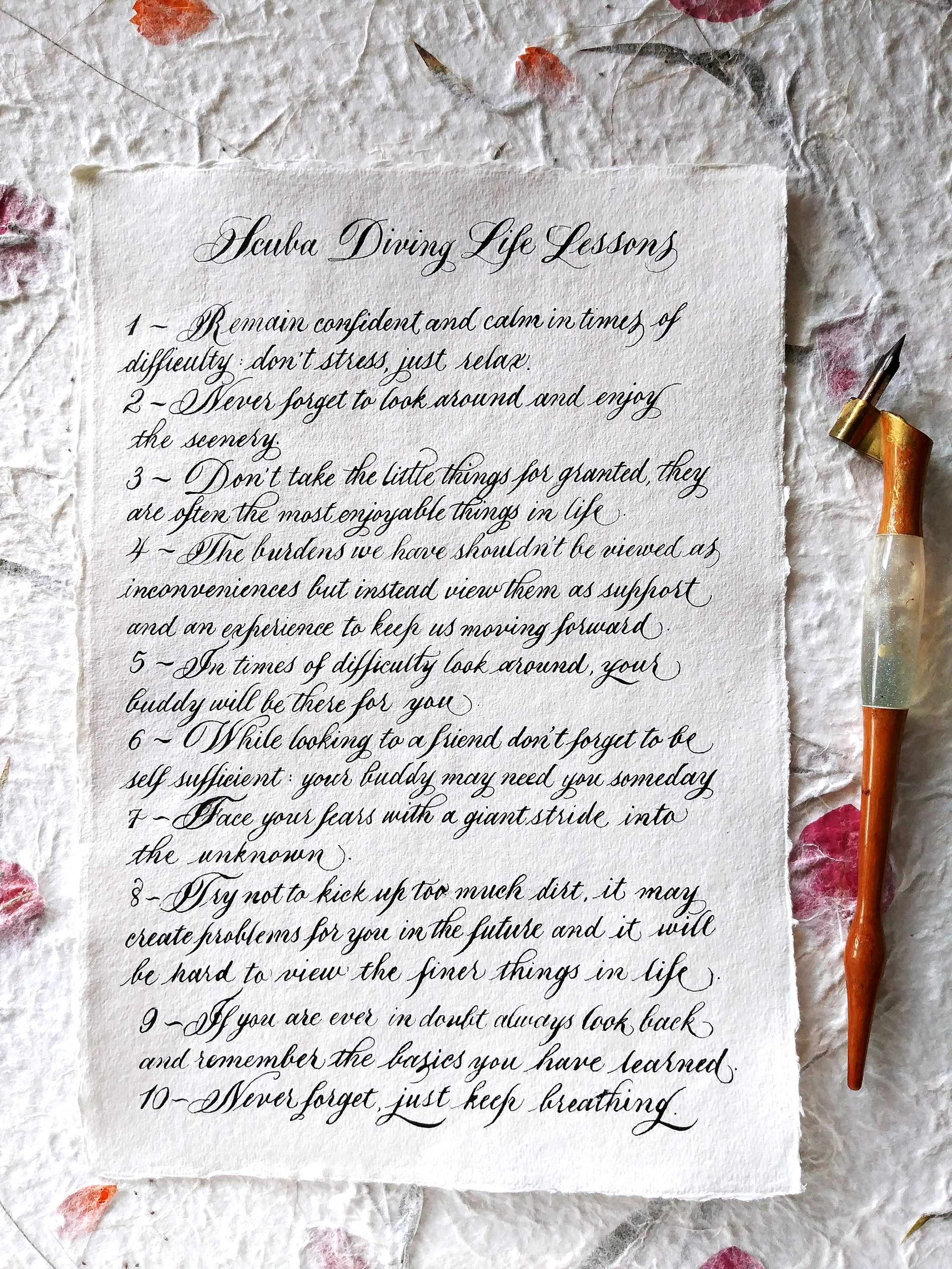 Custom Handwritten Poem on Handmade Cotton Paper Calligraphy - Etsy
