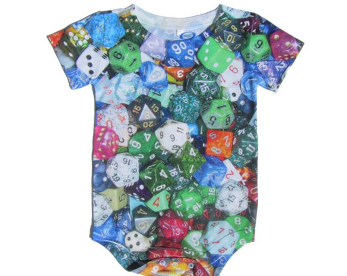 Baby Onesie RPG Gaming Dice Romper, One Piece, Nerdy Baby Clothes, Geek ...