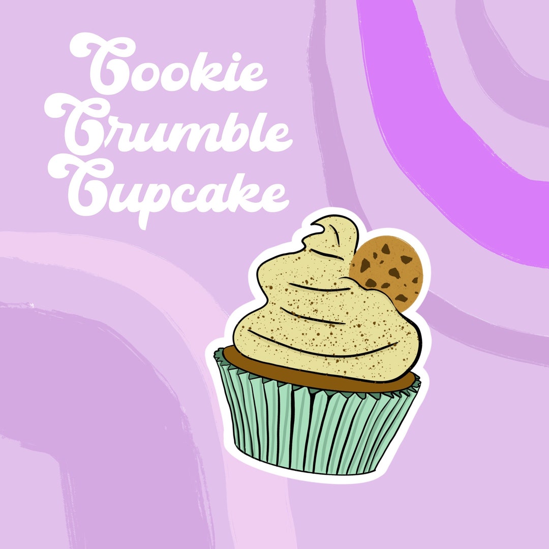 Cookie Crumble Cupcake Sticker - Chocolate Chip Cookie - Laptop Sticker ...