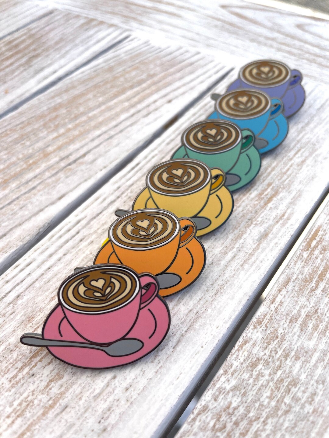 Cappuccino Enamel Pin Rainbow Cappuccinos Coffee Pin Cute Cappuccino - Etsy