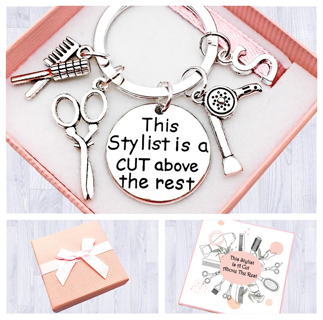 Hairdresser Gift. Personalised Initial. Charm Keyring. Silver. Awesome ...