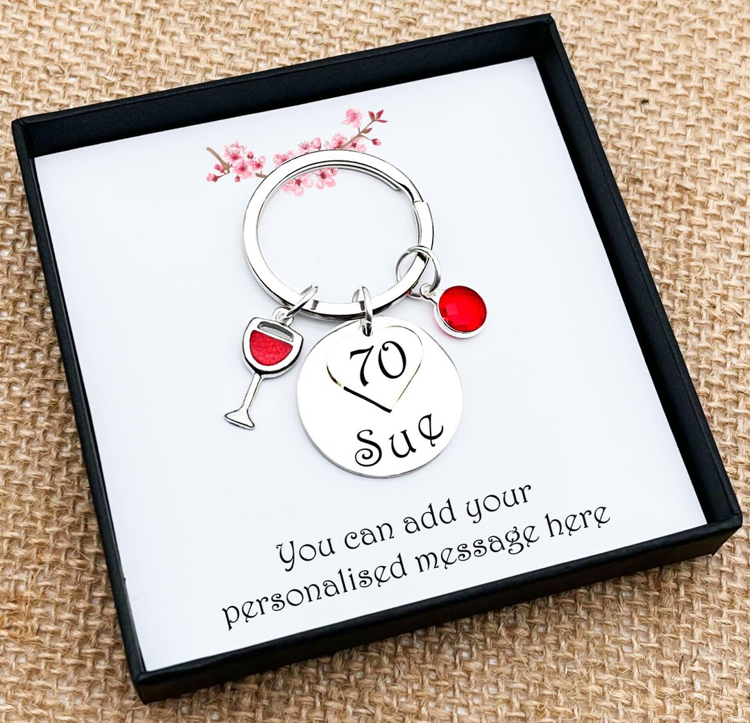 70th Birthday Gift. Personalised Gift. 70th Birthday Keyring. 70th ...