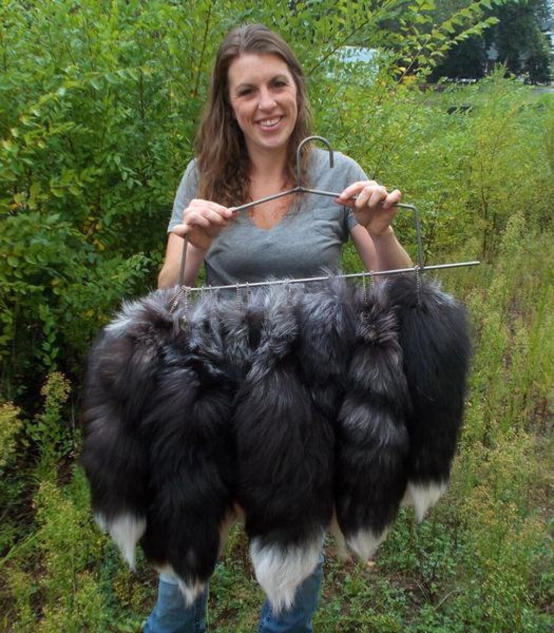 1 20 Tanned Tail With Grommet & Chain-silver Fox 20 slfxtail20 - Etsy