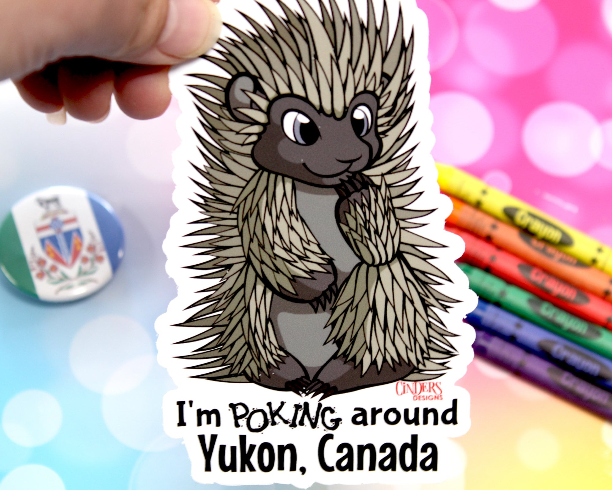 Vinyl PORCUPINE STICKER Porcupine Decal Yukon Sticker Yukon Decal Yukon ...