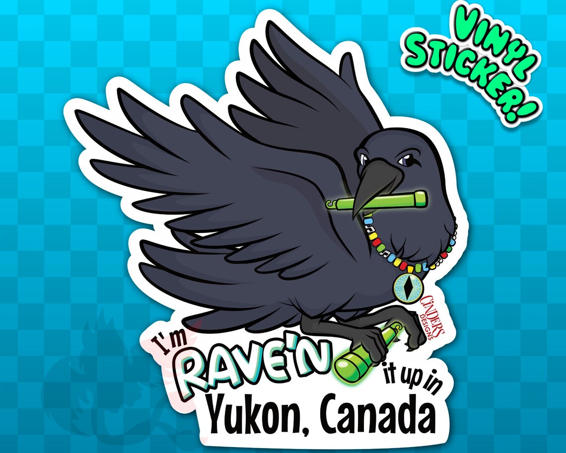 Vinyl RAVEN STICKER Raven Decal Yukon Sticker Yukon - Etsy