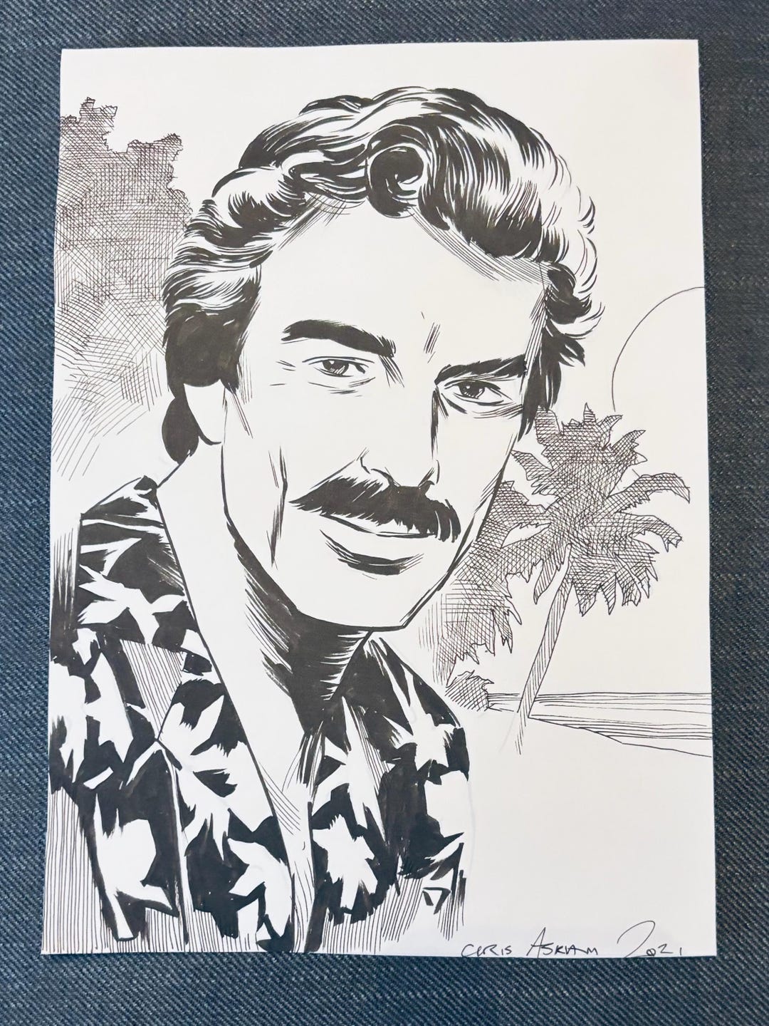 Tom Selleck Magnum PI Original A4 Artwork - Etsy