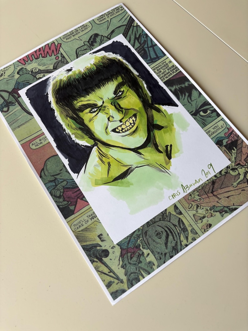 Lou Ferrigno Incredible Hulk Original A4 Artwork - Etsy