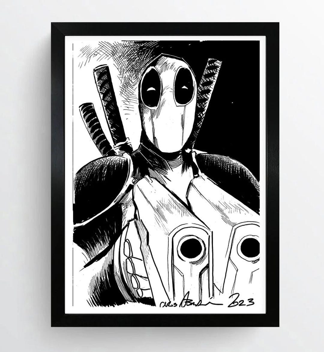 Deadpool Original A4 Artwork - Etsy