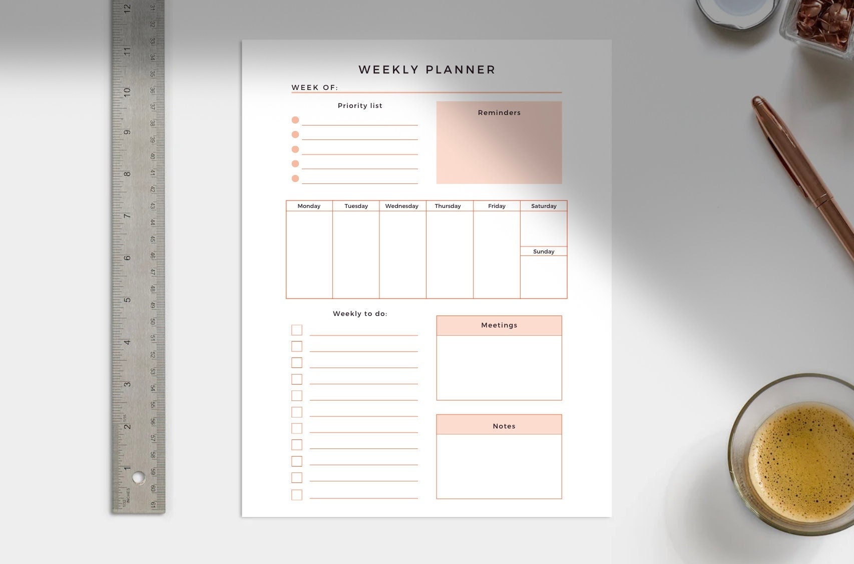Teacher Weekly Planner Undated | Pink Green Blue Neutral Options ...