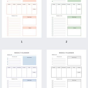 Teacher Weekly Planner Undated | Pink Green Blue Neutral Options ...