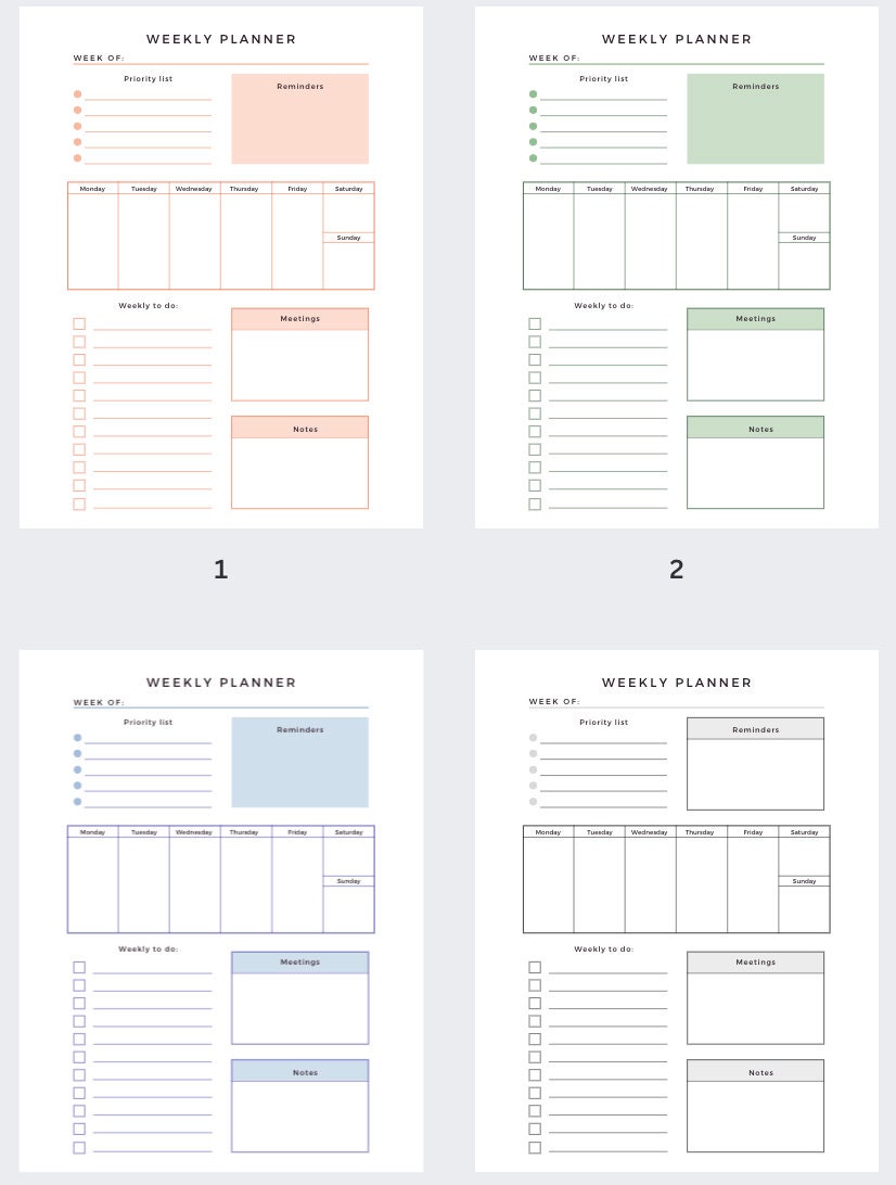 Teacher Weekly Planner Undated | Pink Green Blue Neutral Options ...