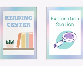 Preschool Centers Signs - Etsy