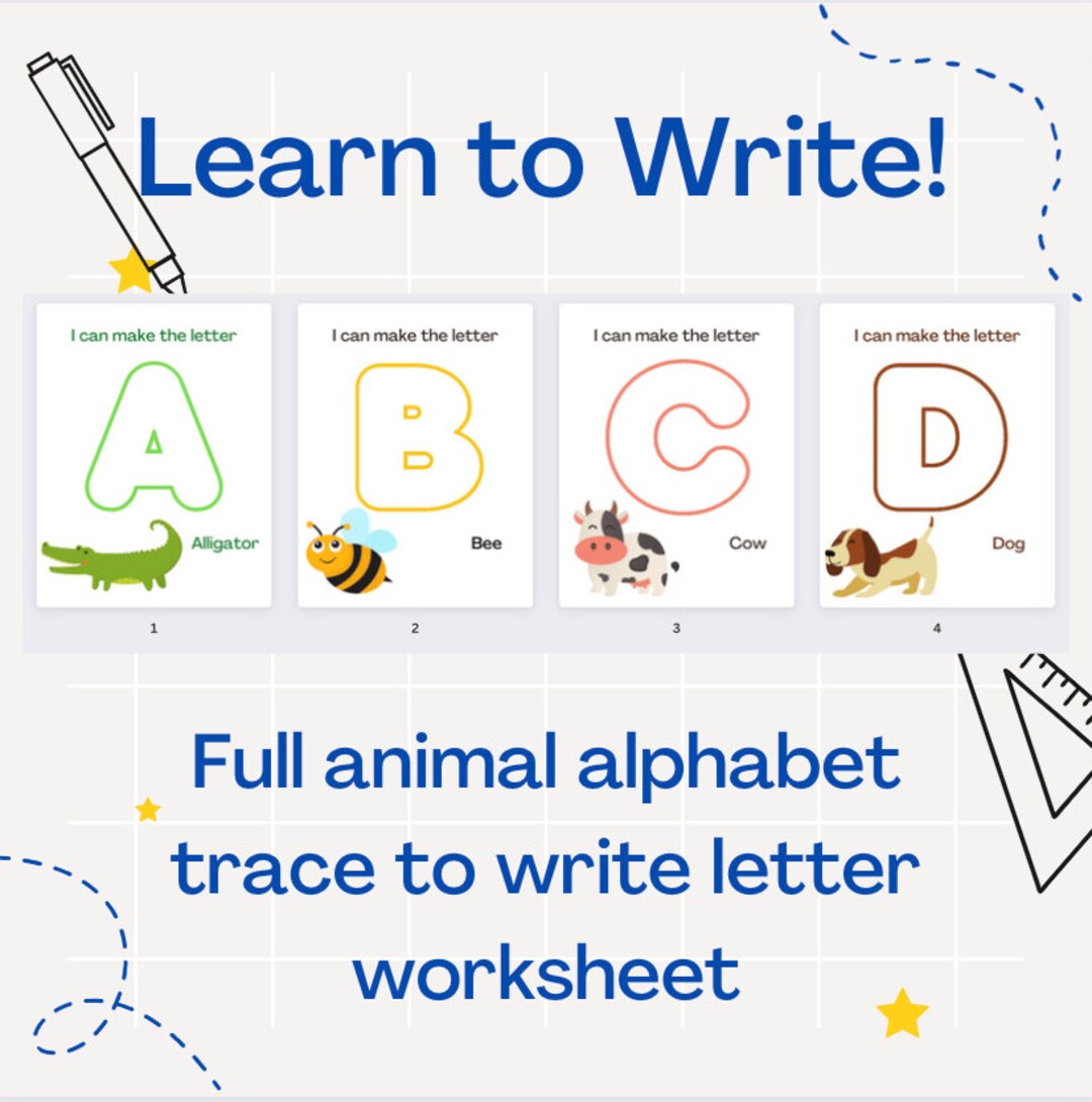 Classroom Worksheet & Alphabet Signs | Animal Alphabet Poster | Learn ...