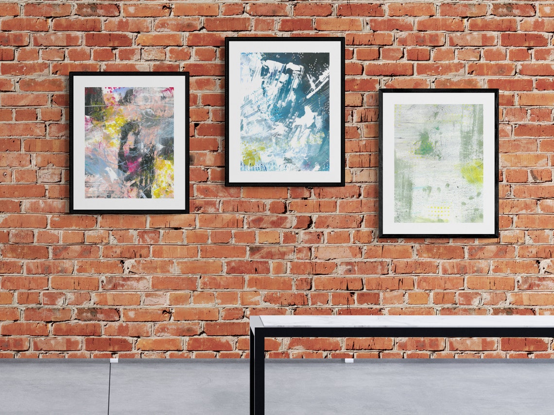 Set of 3 Abstract Wall Prints, Abstract Modern Wall Art, Contemporary ...