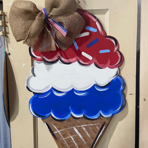 Welcome Door Hanger. Ice Cream Door Hanger. Summer Door - Etsy