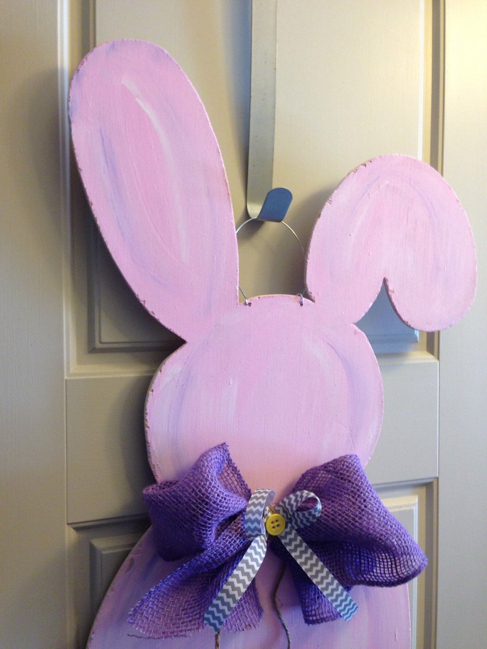 Easter Bunny Wooden Door Hanger - Etsy