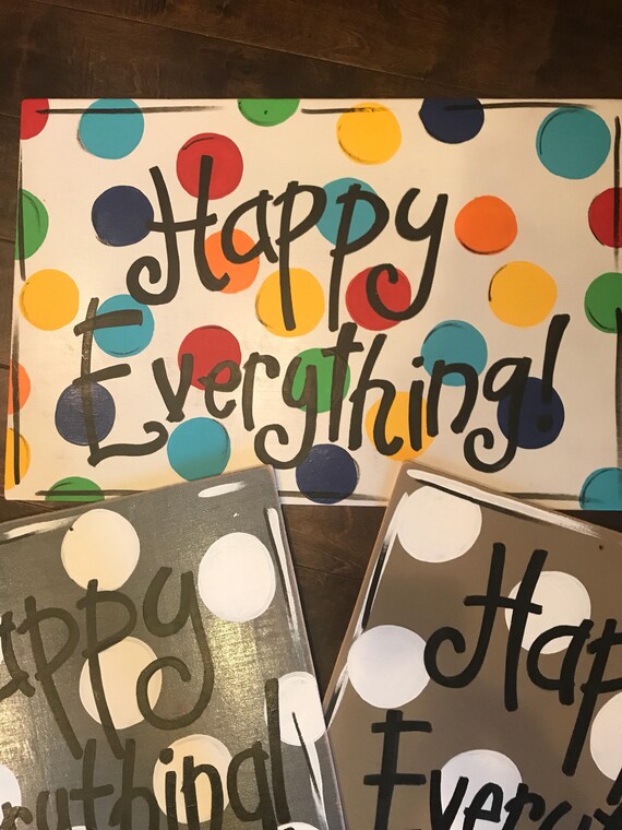Happy Everything Wooden Door Hanger - Etsy
