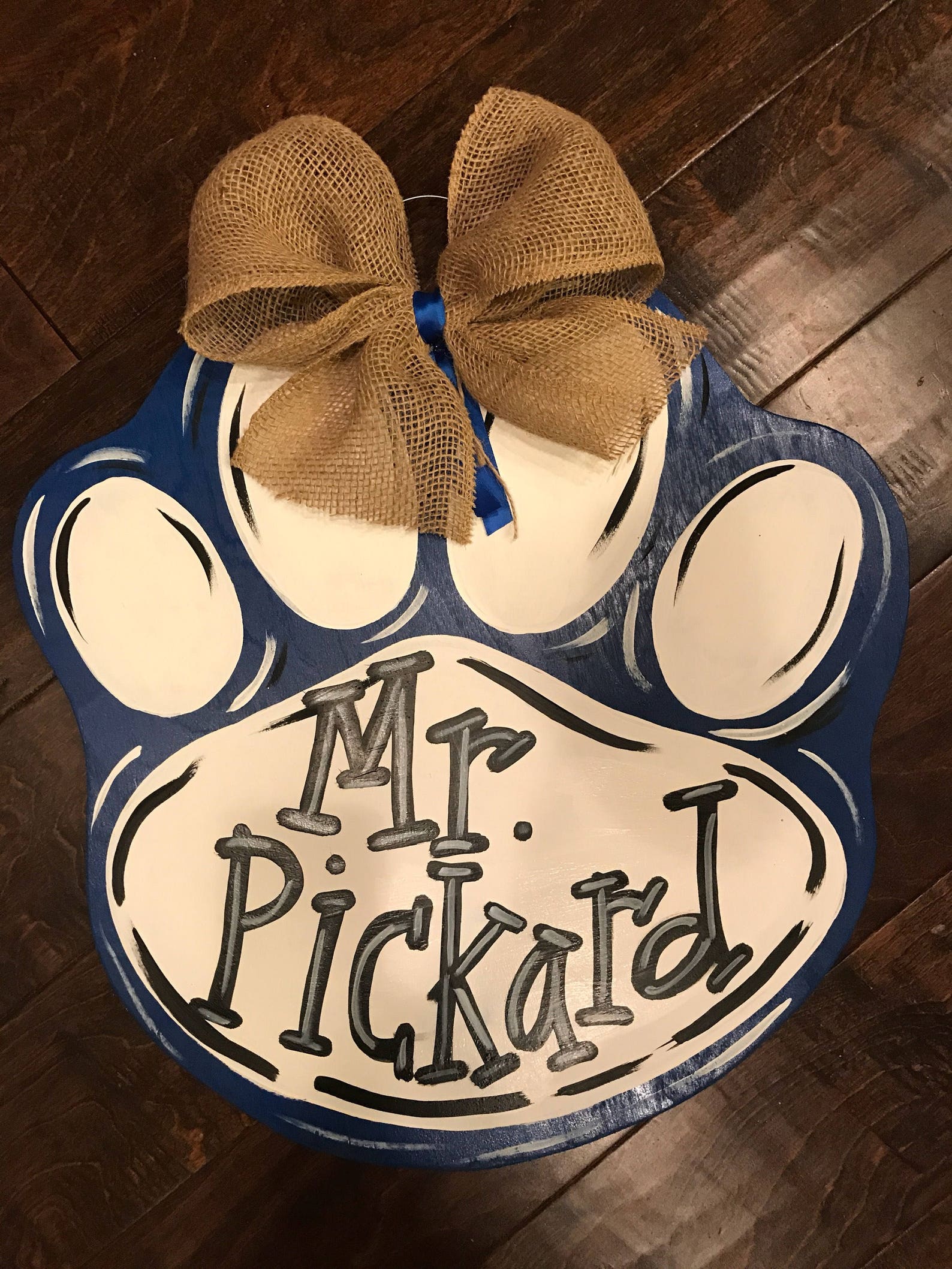 Paw Print Wooden Door Hanger | Etsy