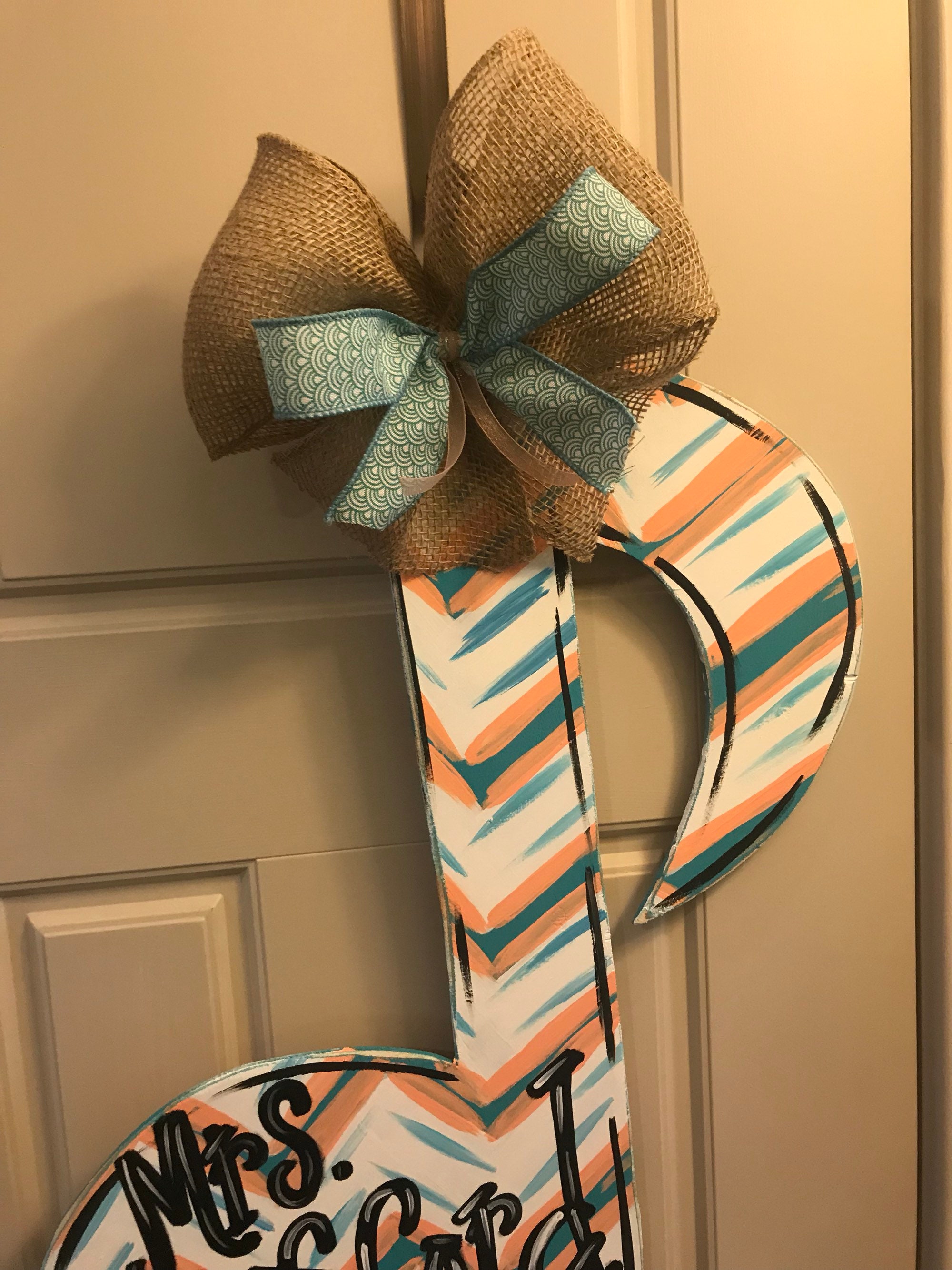 Music Note Wooden Door Hanger | Etsy