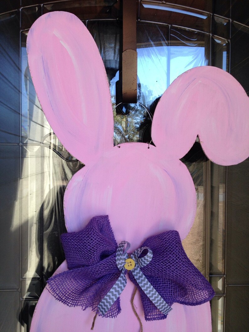 Easter Bunny Wooden Door Hanger - Etsy