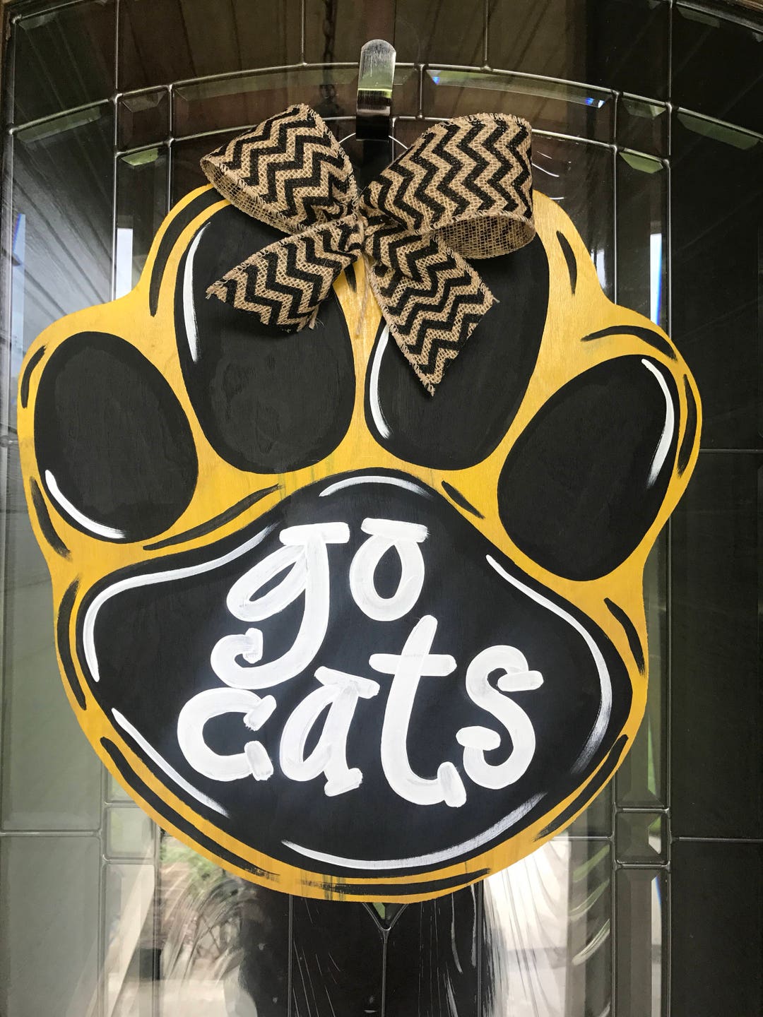 Paw Print Wooden Door Hanger - Etsy