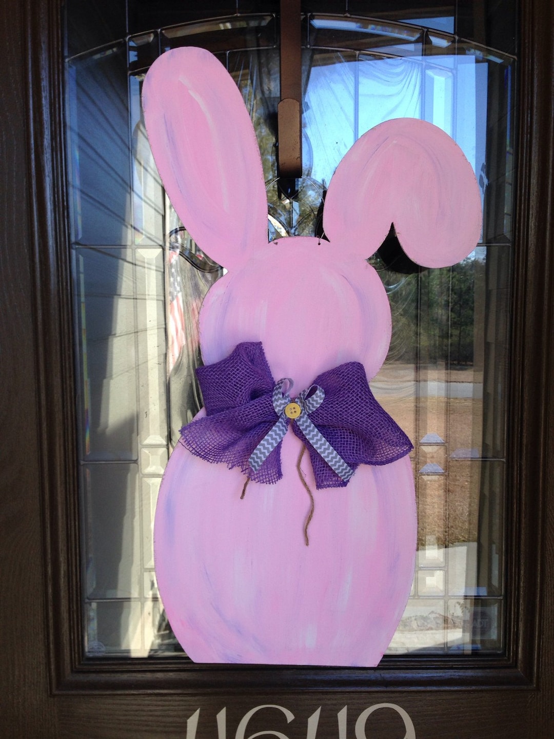 Easter Bunny Wooden Door Hanger - Etsy