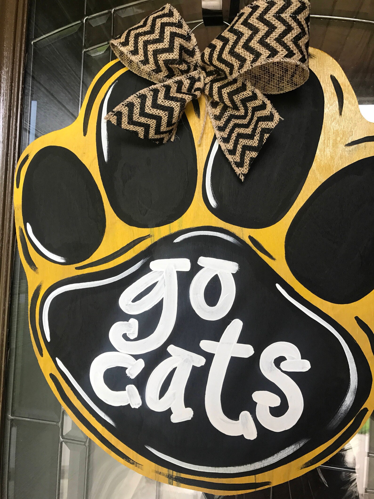 Paw Print Wooden Door Hanger - Etsy