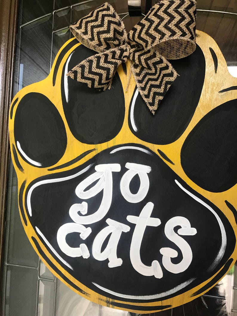 Paw Print Wooden Door Hanger | Etsy