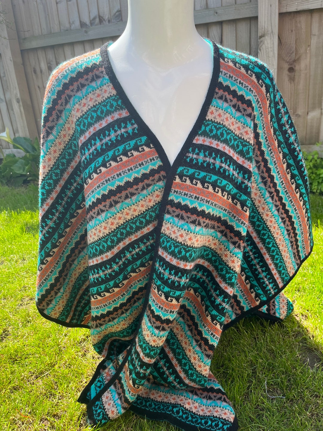 Luxurious Alpaca Ruana White Wrap, Classic Sleeveless Cape Alpaca ...