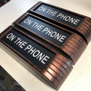 On the Phone Light up Warning Sign Finished in a Mahogany - Etsy