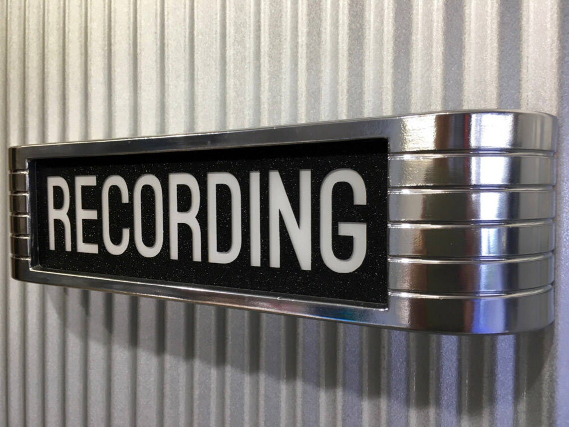 Recording Studio Warning Light up Sign Old Chrome Finish | Etsy