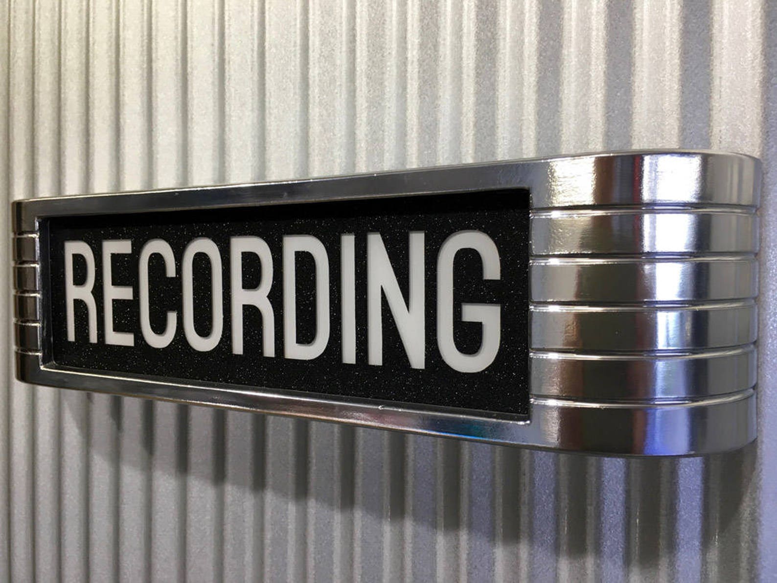 Recording Studio Warning Light up Sign Old Chrome Finish | Etsy